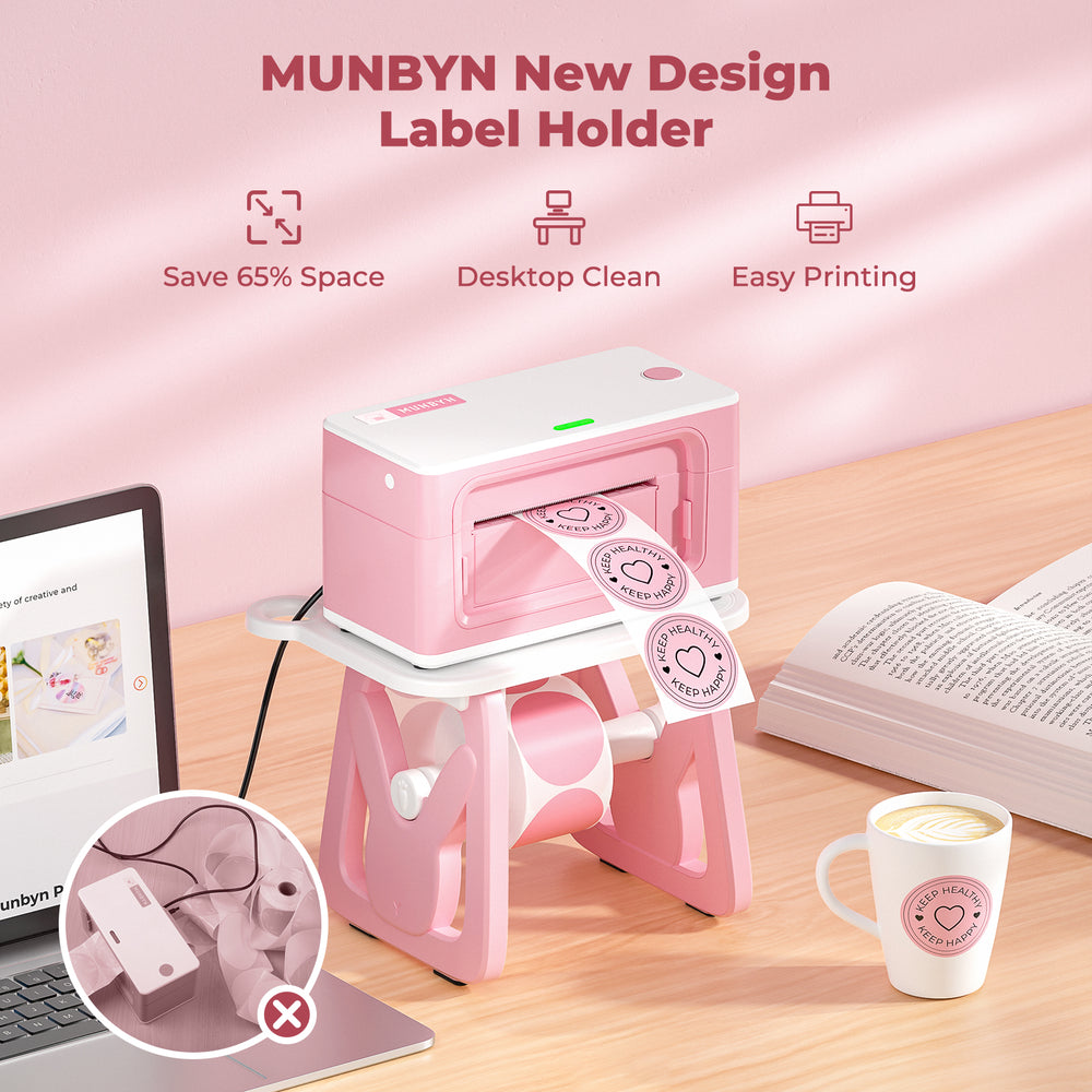 MUNBYN 3-in-1 Label Holder For Thermal Labels and Printer